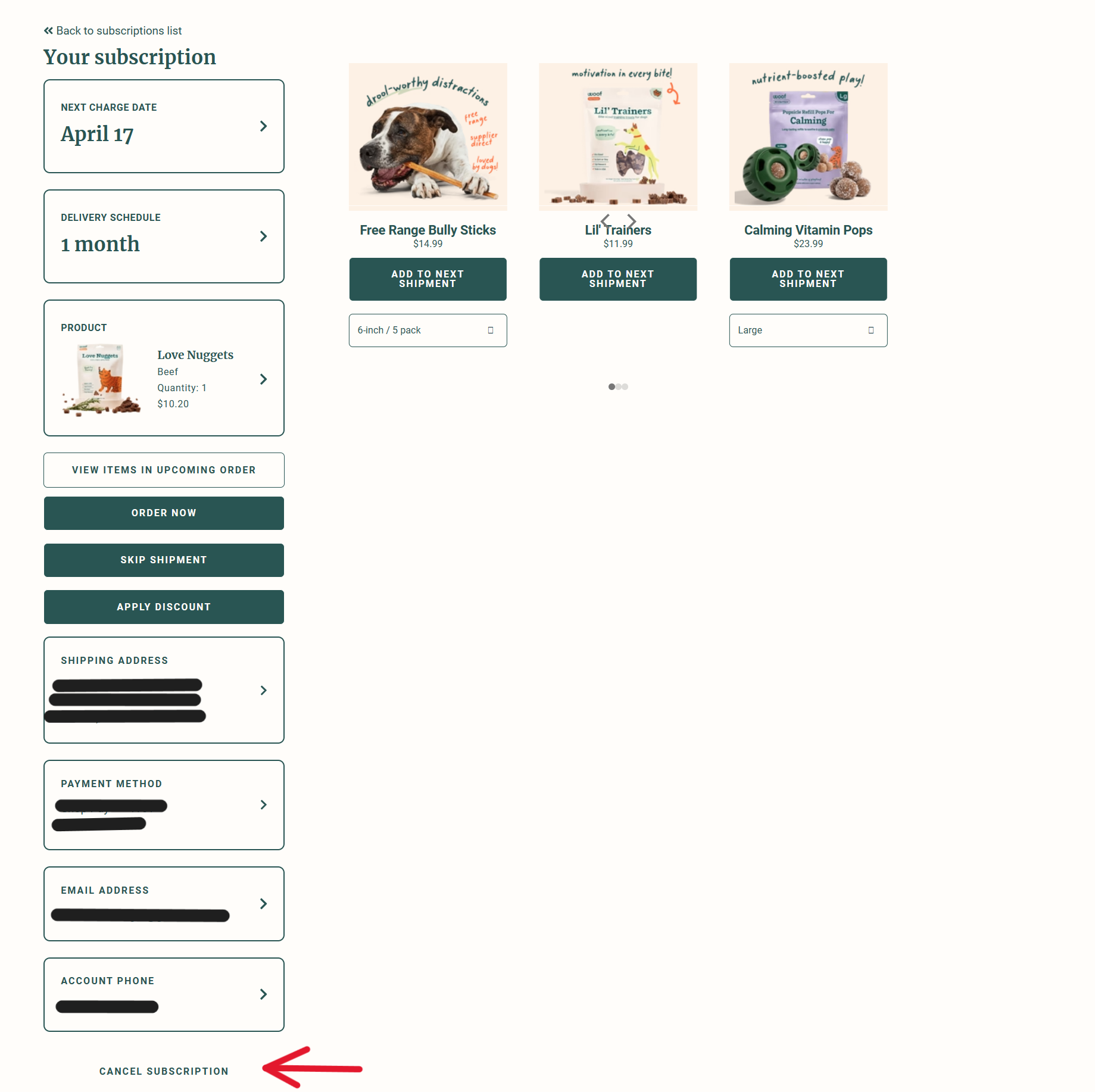 Canceling your subscription